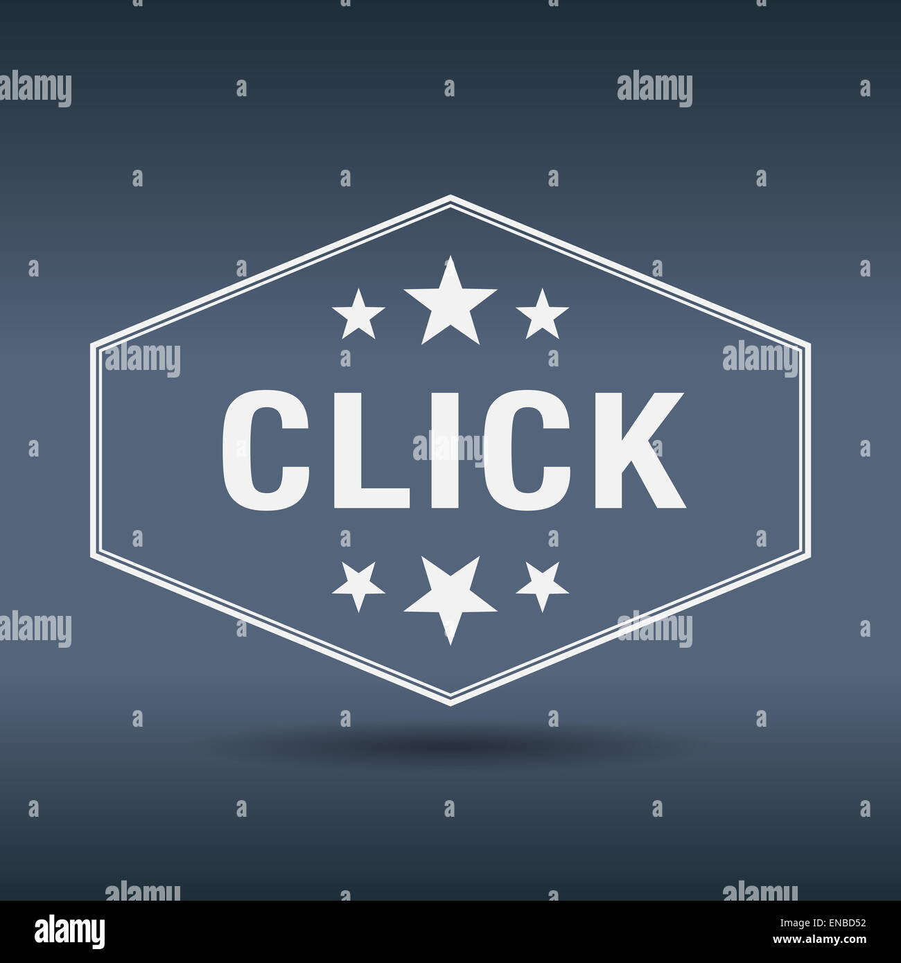 click hexagonal white vintage retro style label Stock Photo - Alamy