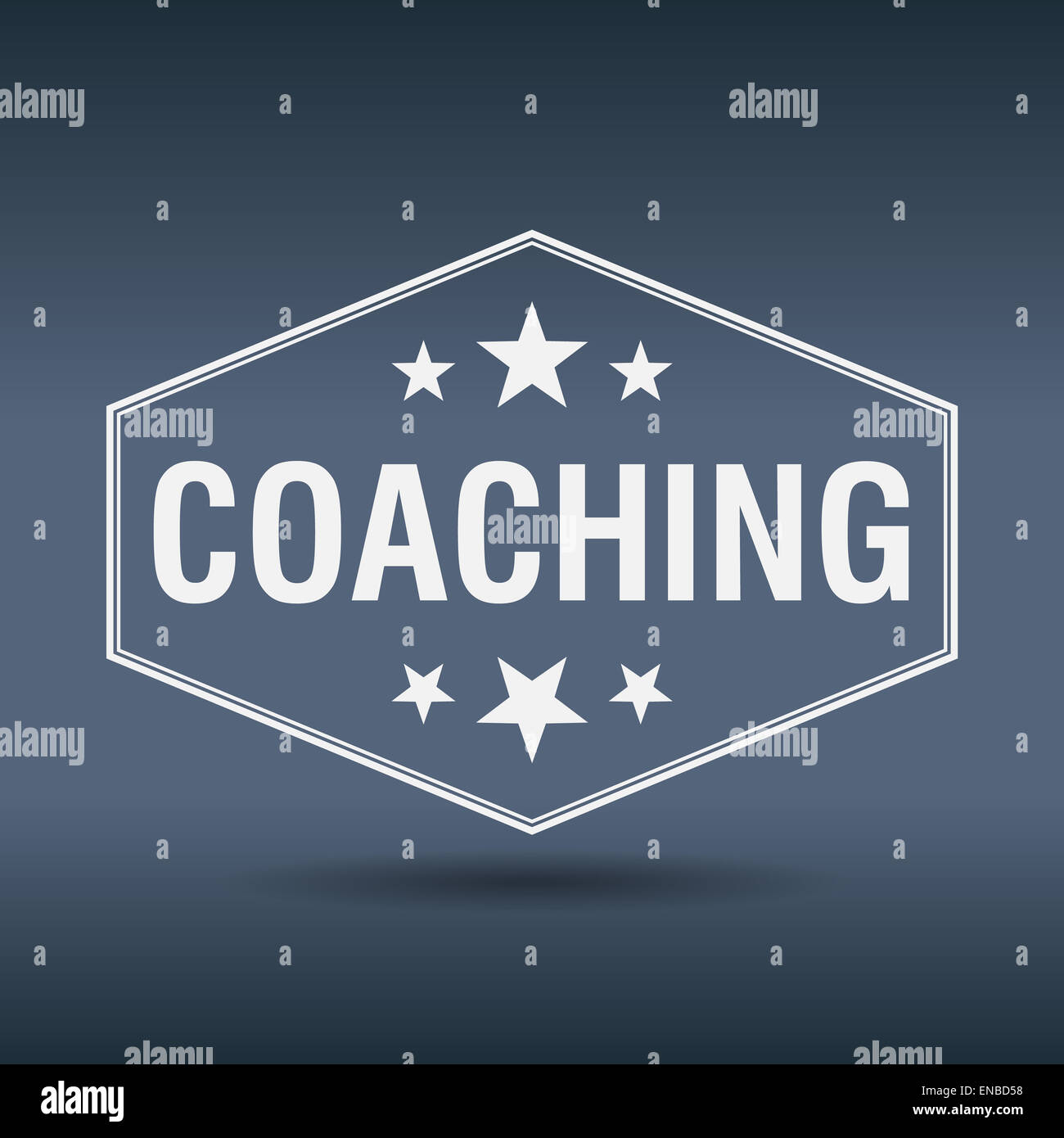 coaching hexagonal white vintage retro style label Stock Photo - Alamy