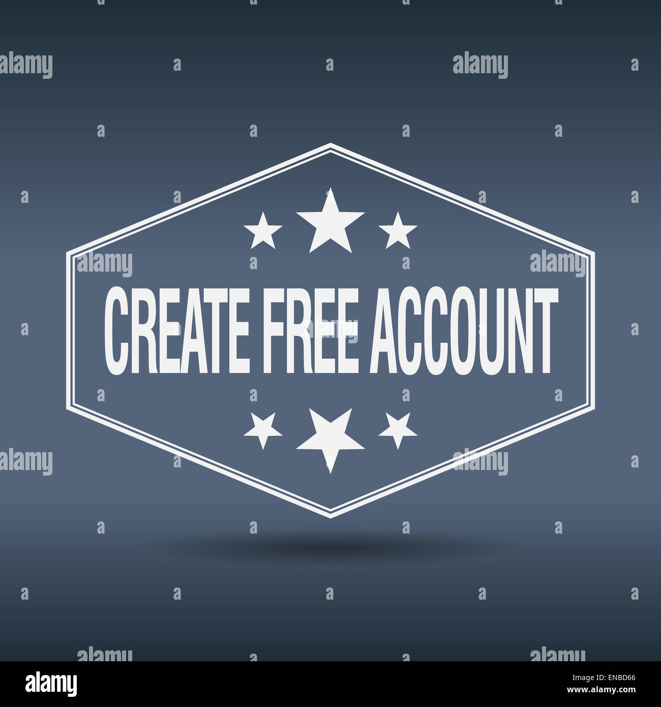 create free account hexagonal white vintage retro style label Stock ...