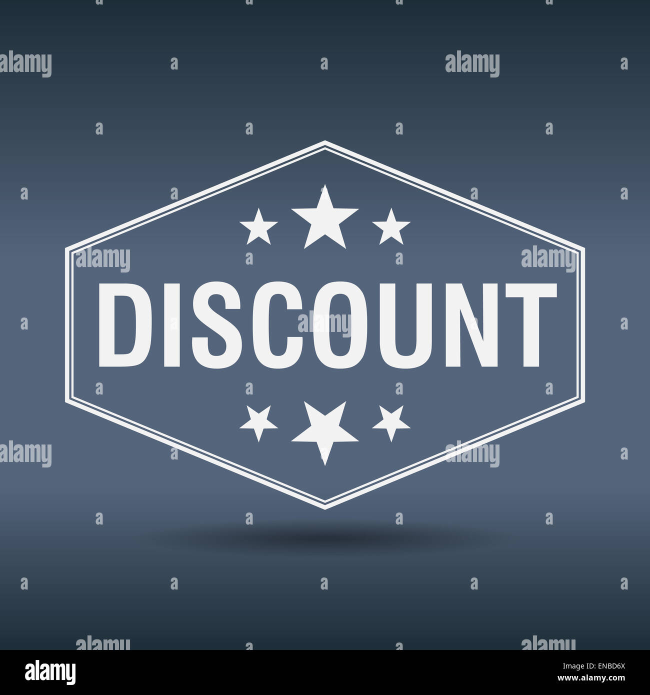 discount hexagonal white vintage retro style label Stock Photo - Alamy