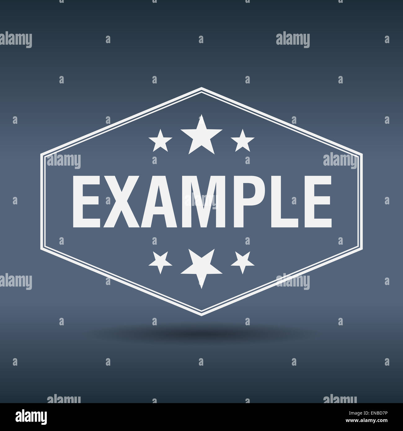 example hexagonal white vintage retro style label Stock Photo - Alamy