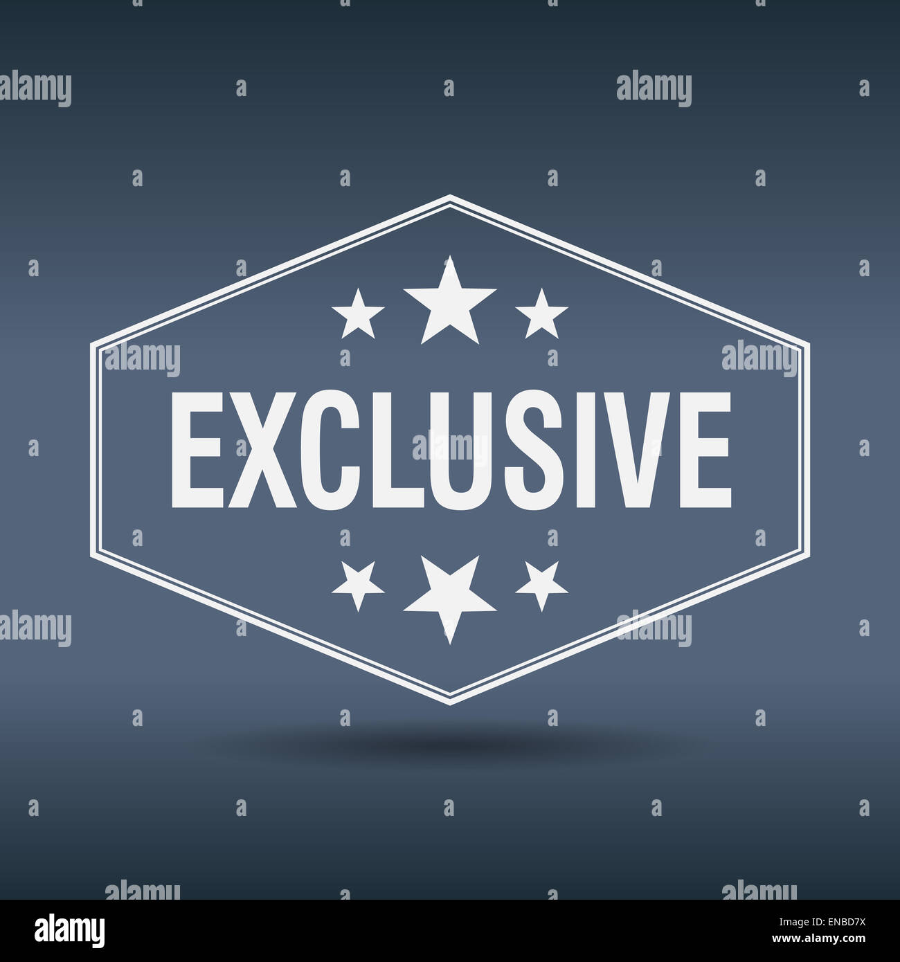 exclusive hexagonal white vintage retro style label Stock Photo - Alamy