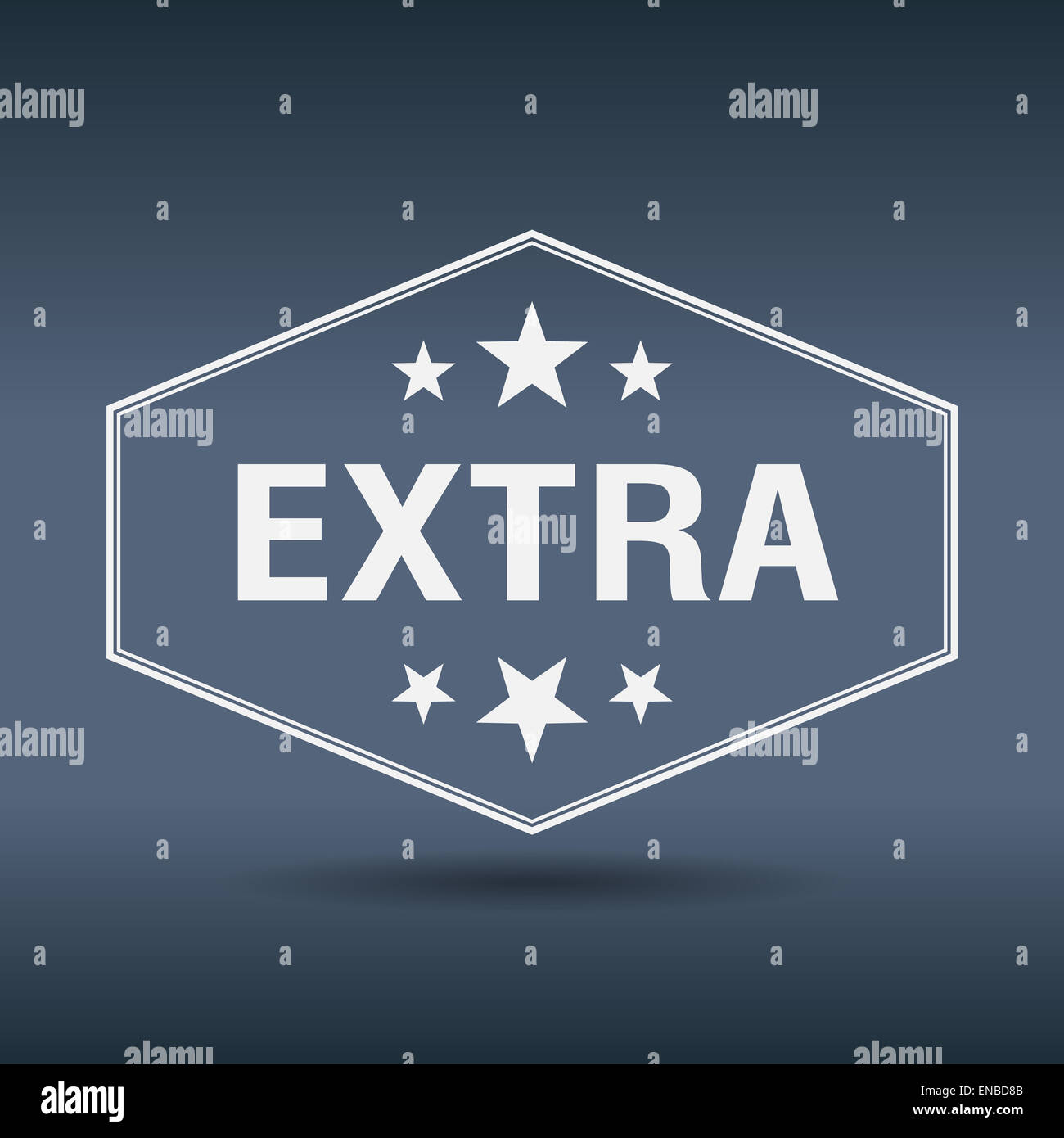 extra hexagonal white vintage retro style label Stock Photo - Alamy