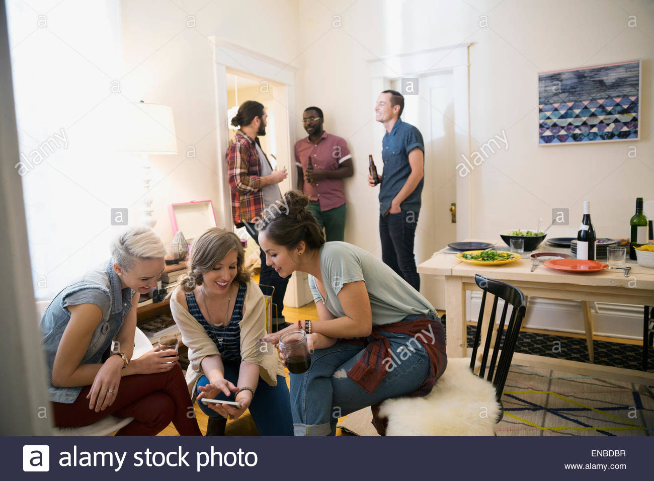 Group of friends out for dinner hi-res stock photography and images - Alamy