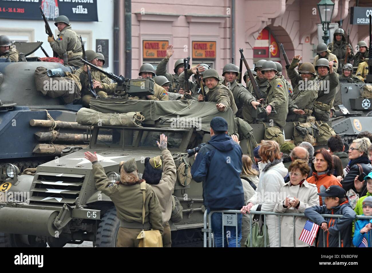 Pilsen, Czech Republic. 1st May, 2015. World War II re-enactors dressed ...
