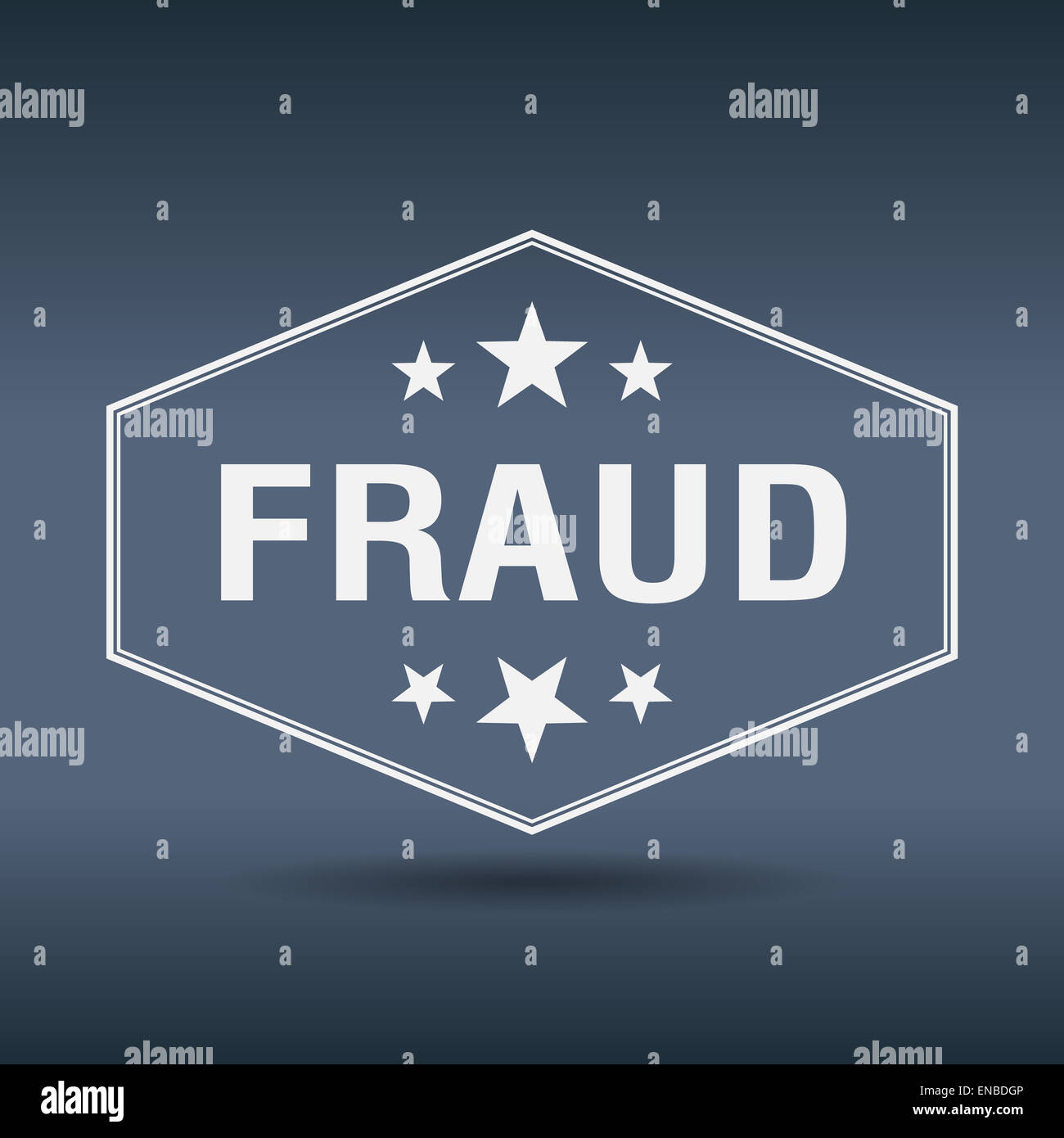 fraud hexagonal white vintage retro style label Stock Photo - Alamy