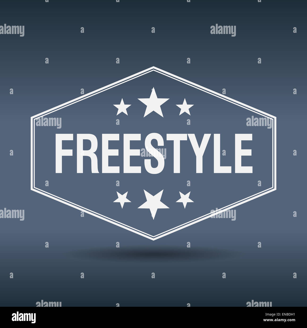 freestyle hexagonal white vintage retro style label Stock Photo - Alamy