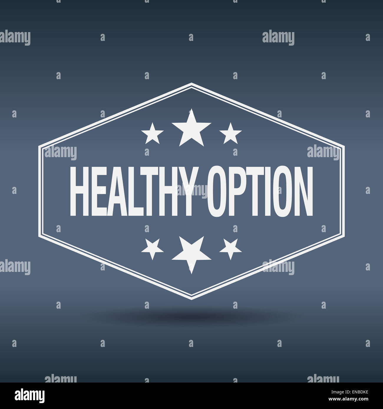 healthy option hexagonal white vintage retro style label Stock Photo ...