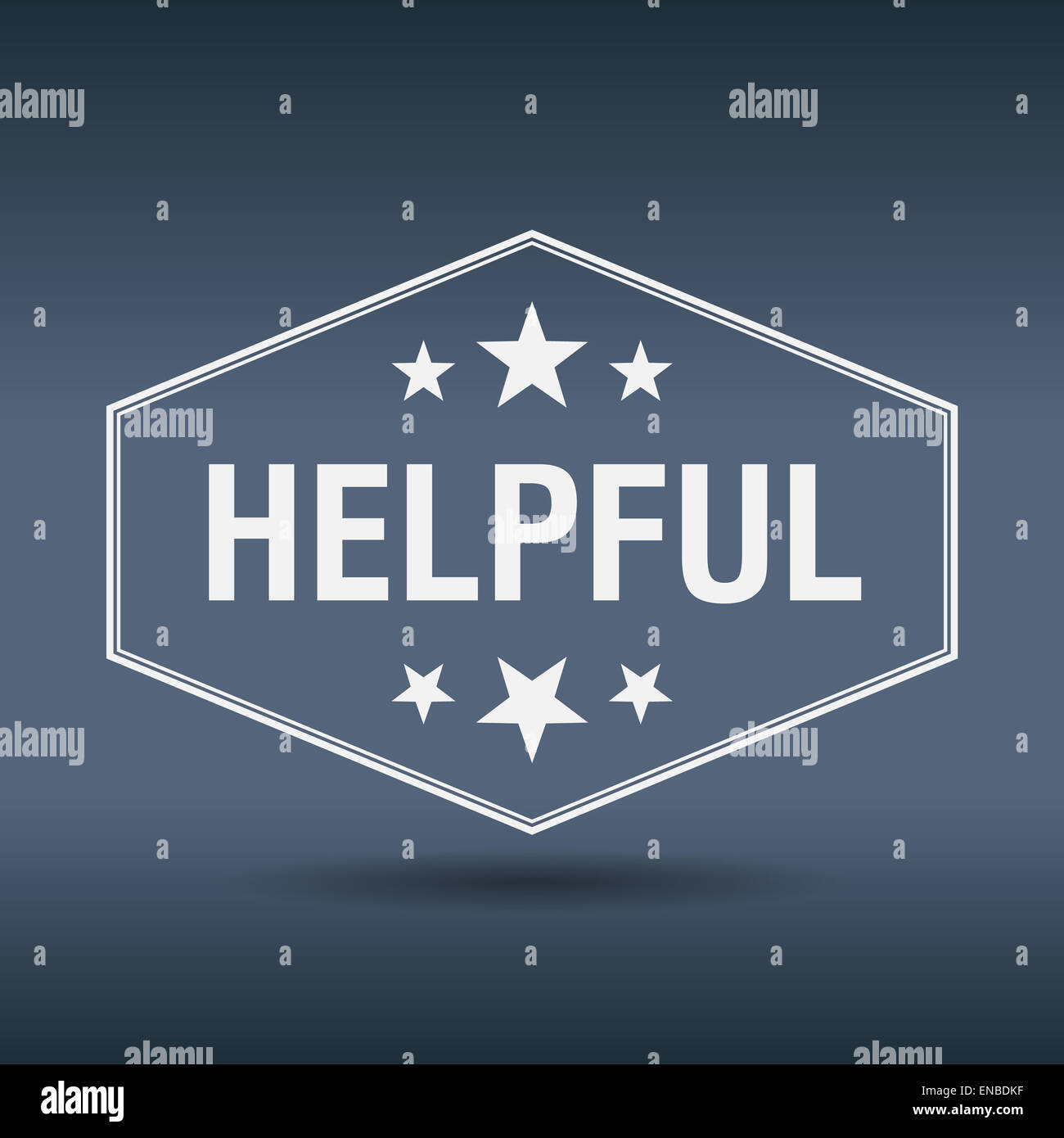 helpful hexagonal white vintage retro style label Stock Photo - Alamy