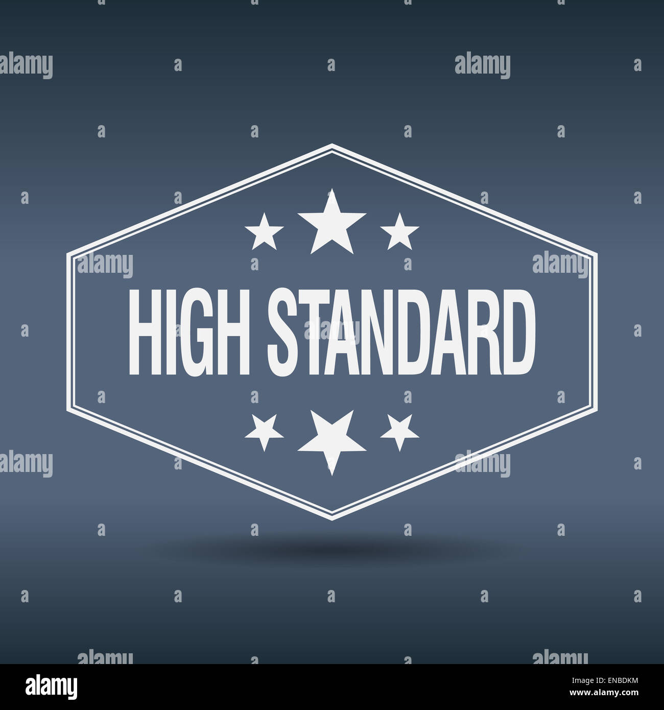 high standard hexagonal white vintage retro style label Stock Photo - Alamy