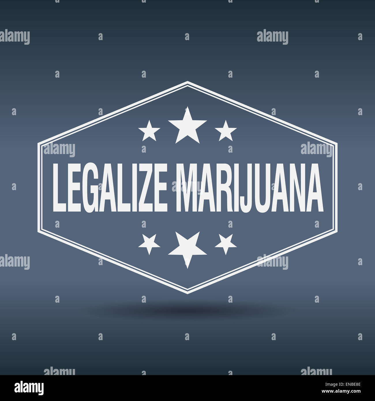 legalize marijuana hexagonal white vintage retro style label Stock ...