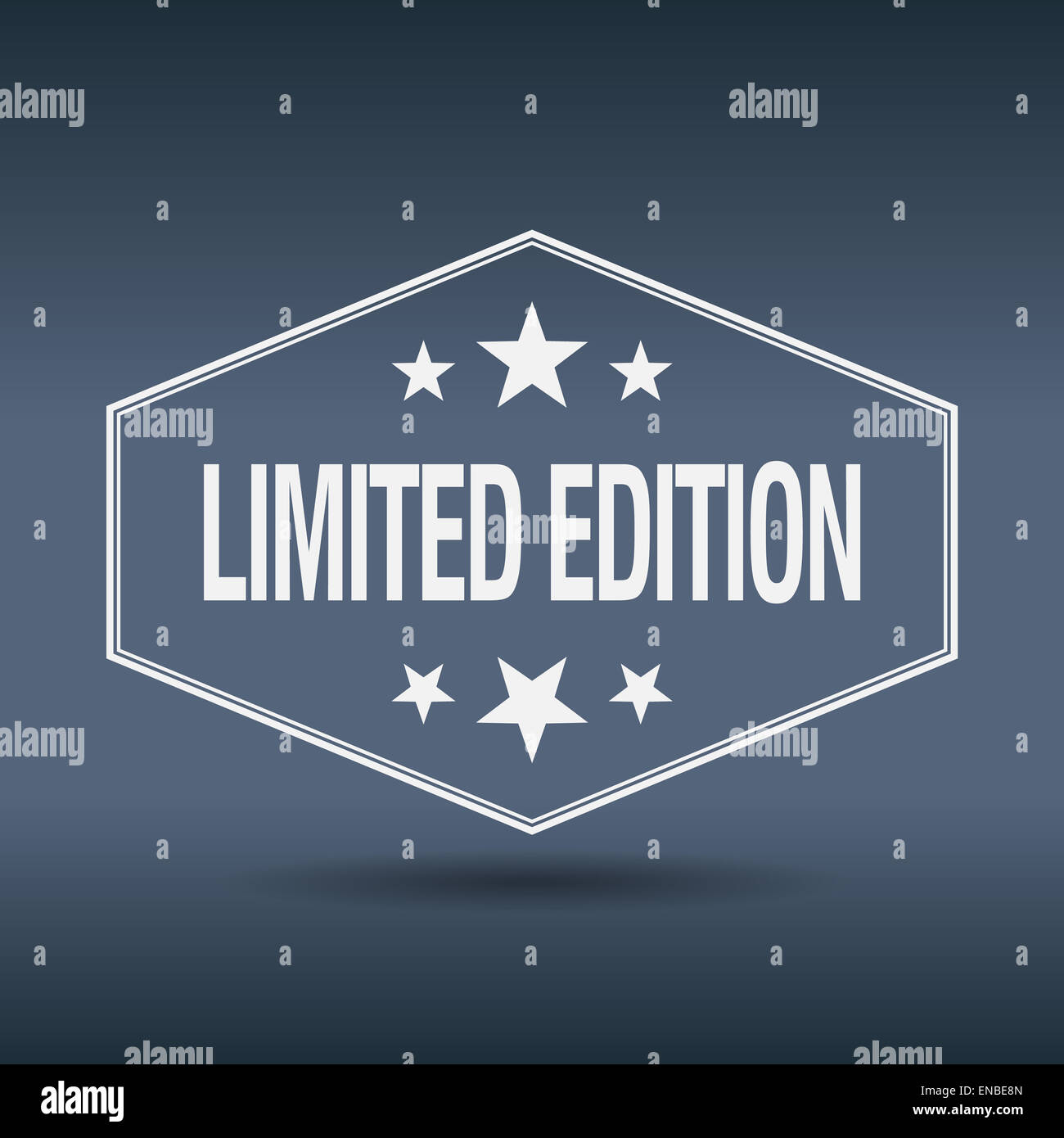 limited edition hexagonal white vintage retro style label Stock Photo ...