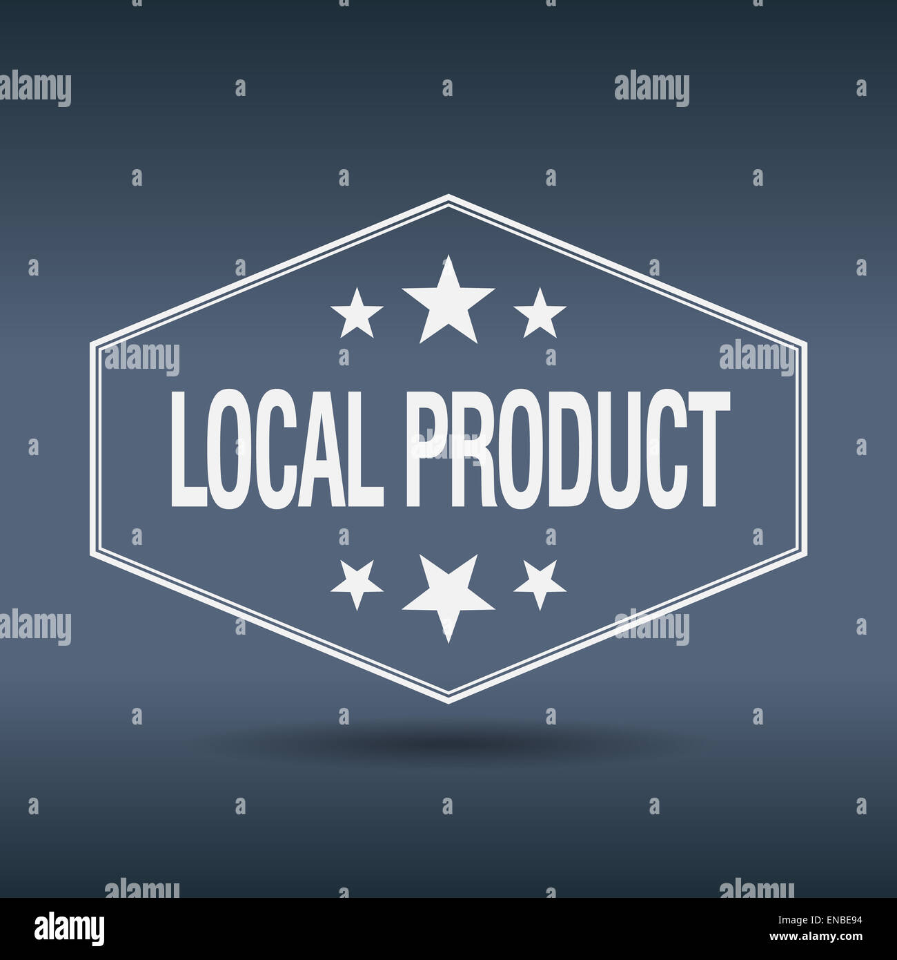 local product hexagonal white vintage retro style label Stock Photo - Alamy