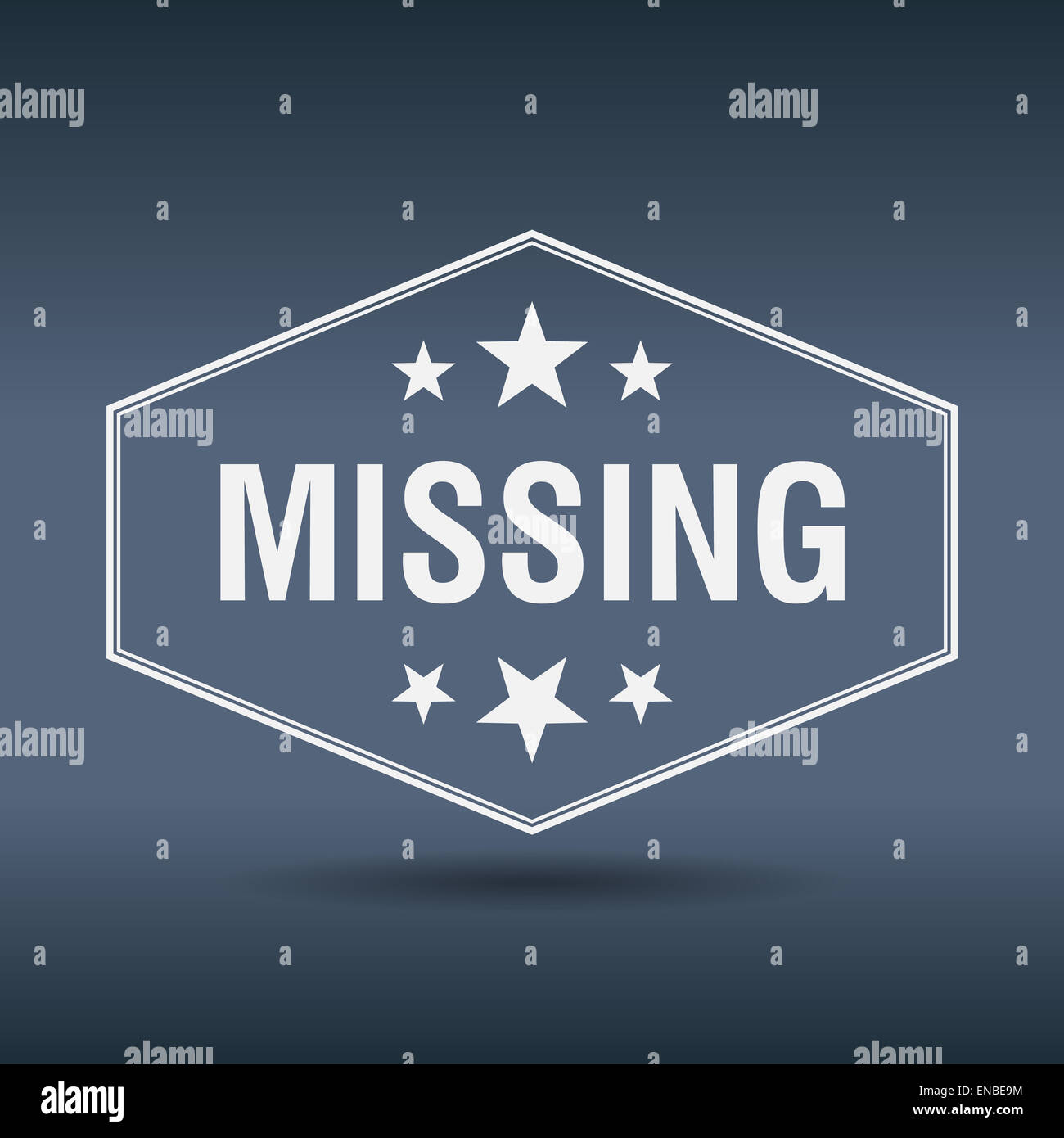 missing hexagonal white vintage retro style label Stock Photo - Alamy