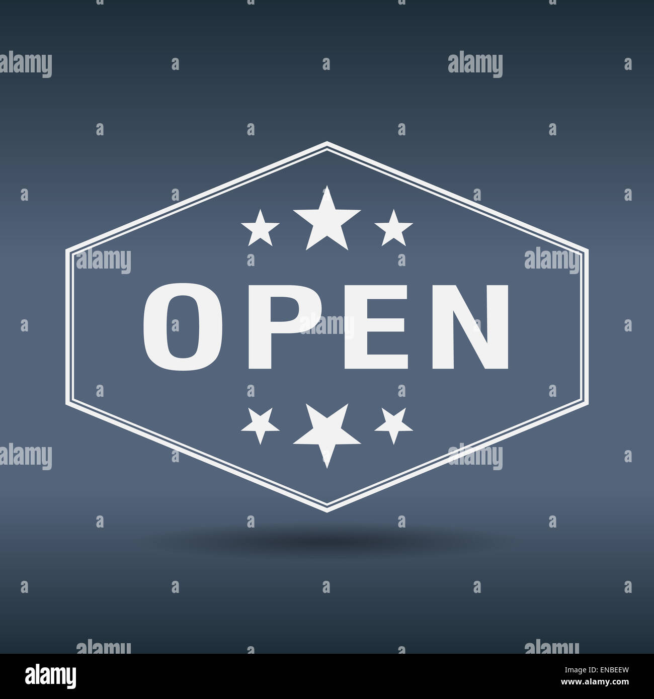 open hexagonal white vintage retro style label Stock Photo - Alamy