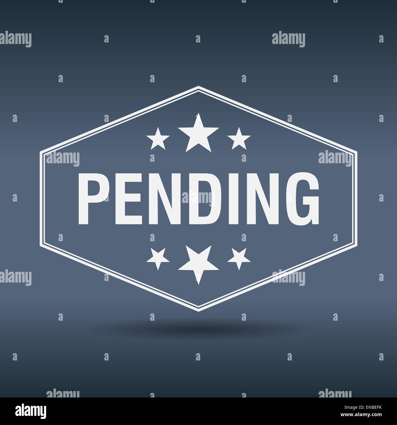 pending hexagonal white vintage retro style label Stock Photo - Alamy