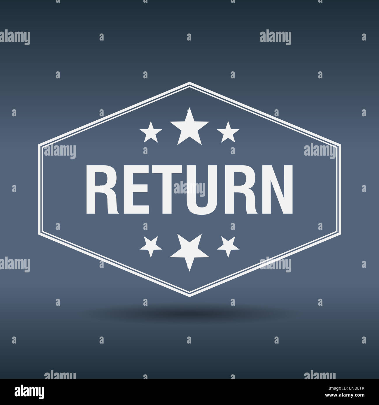 return hexagonal white vintage retro style label Stock Photo - Alamy