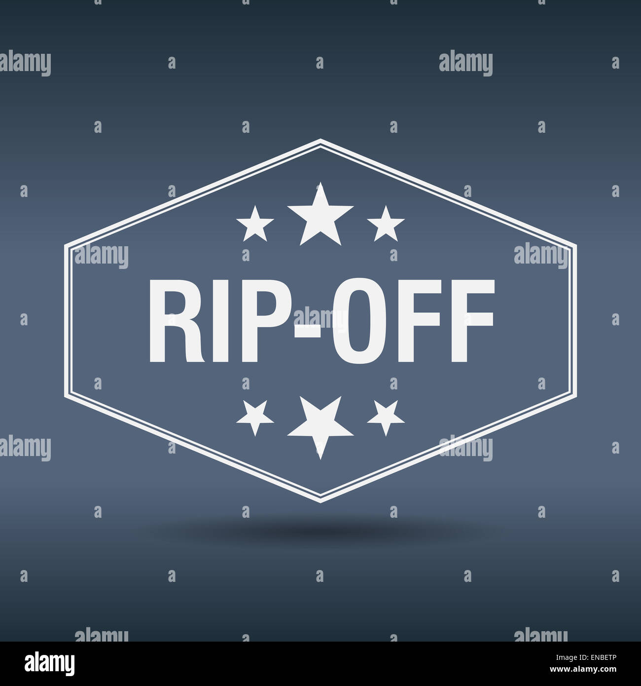 rip-off hexagonal white vintage retro style label Stock Photo - Alamy
