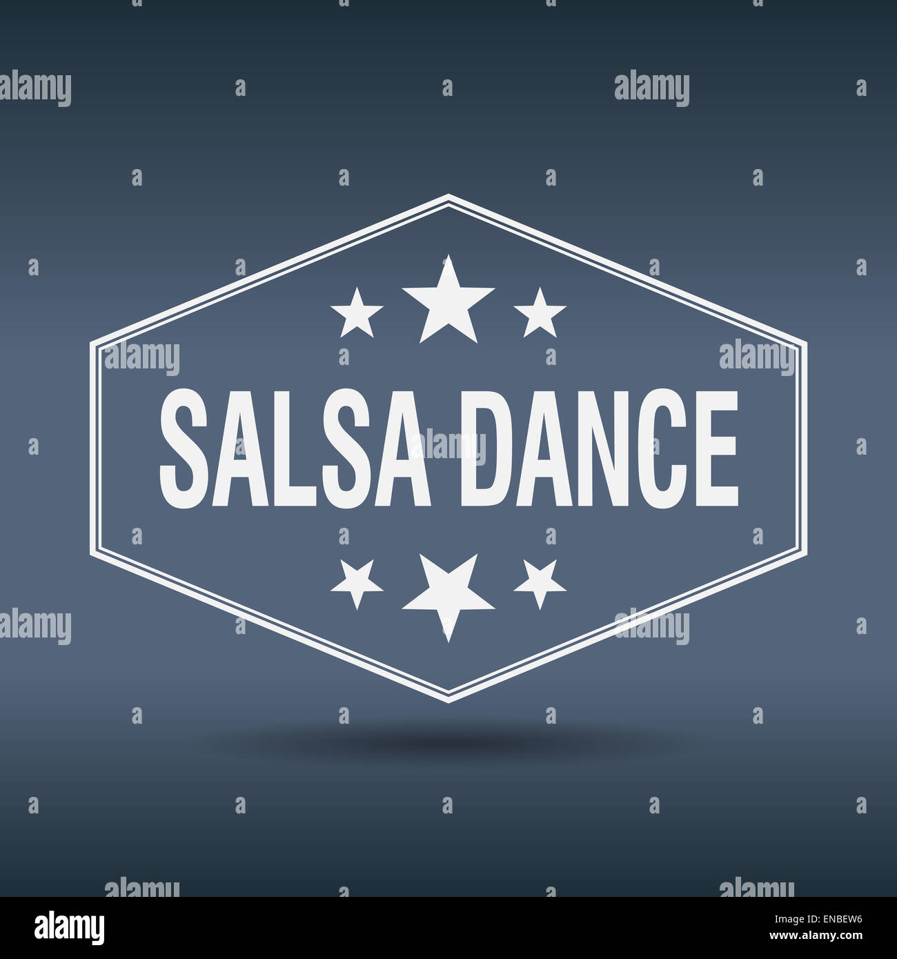 salsa dance hexagonal white vintage retro style label Stock Photo - Alamy