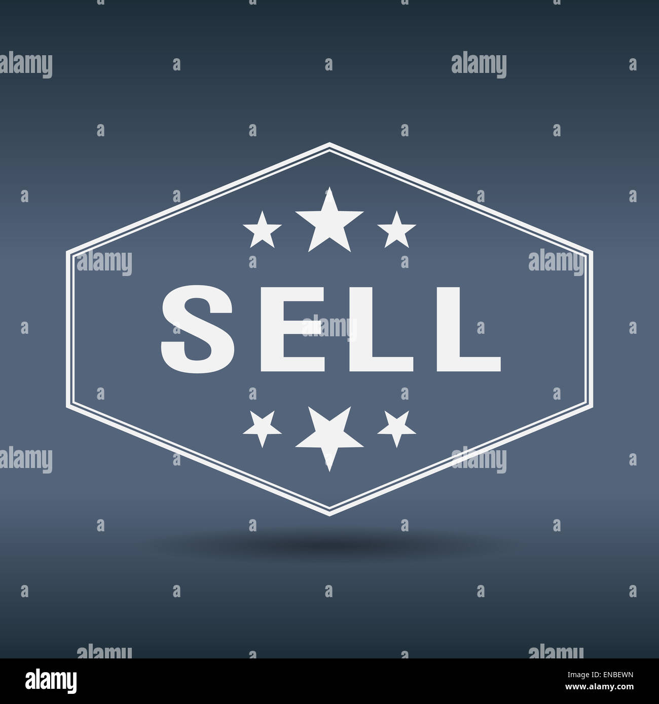 sell hexagonal white vintage retro style label Stock Photo - Alamy