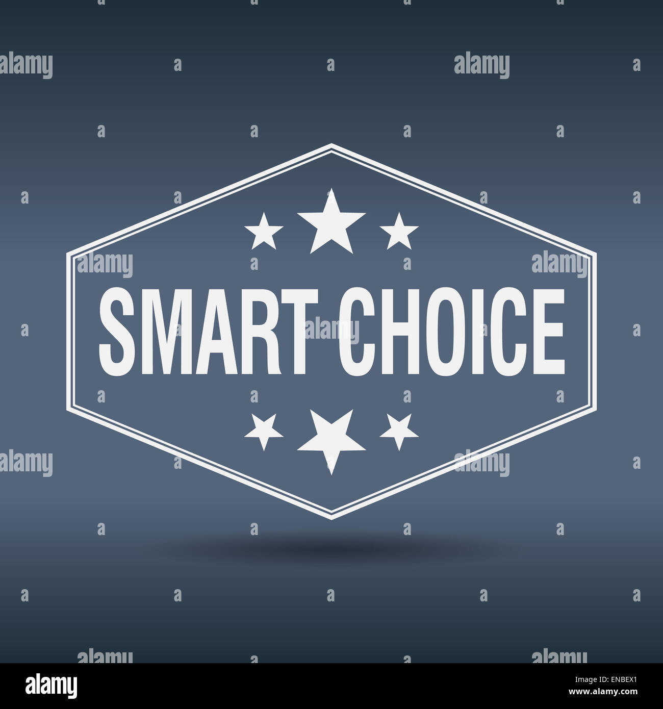 smart choice hexagonal white vintage retro style label Stock Photo - Alamy