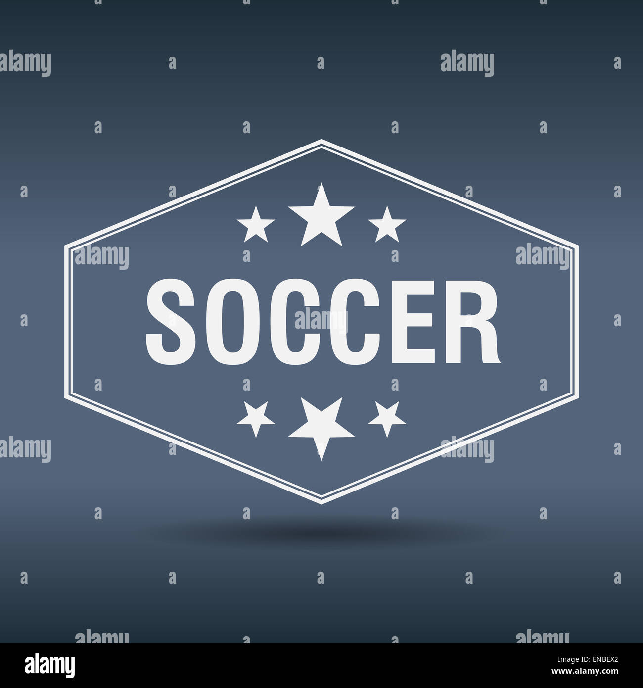 soccer hexagonal white vintage retro style label Stock Photo - Alamy
