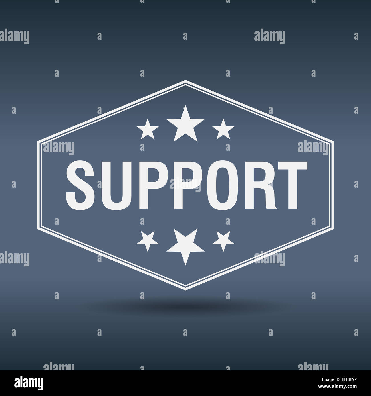 support hexagonal white vintage retro style label Stock Photo - Alamy