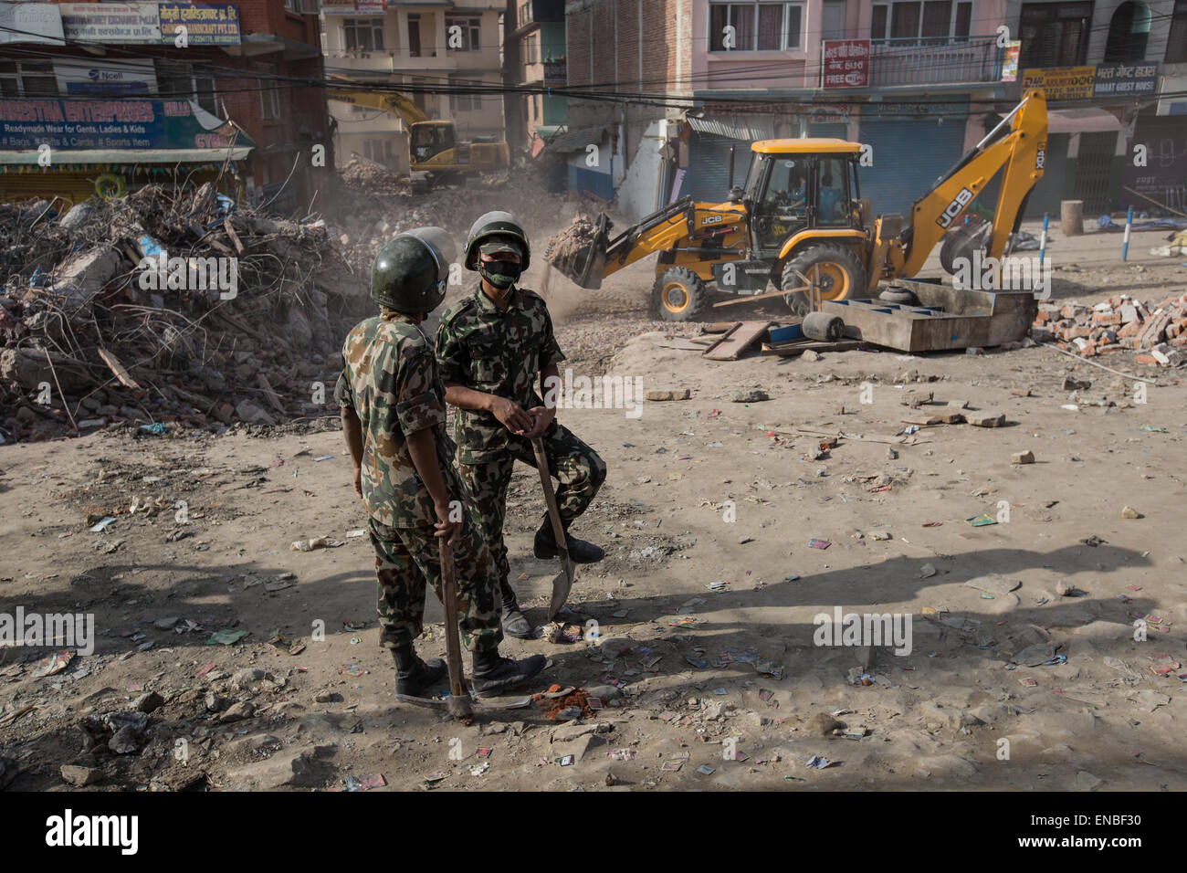 Kathmandu, Kathmandu, Nepal. 1st May, 2015. Nepalese Army stand guard ...