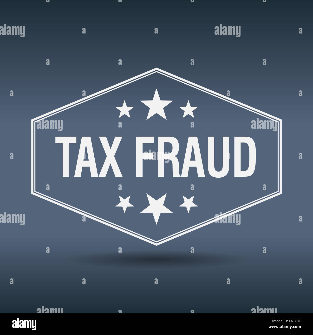 tax fraud hexagonal white vintage retro style label Stock Photo - Alamy