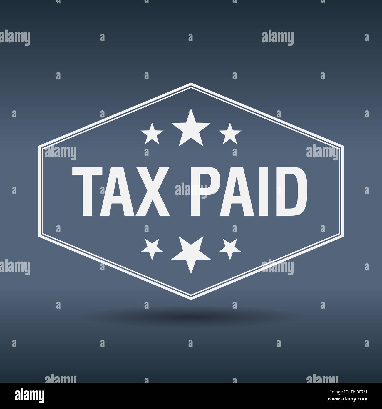 tax paid hexagonal white vintage retro style label Stock Photo - Alamy