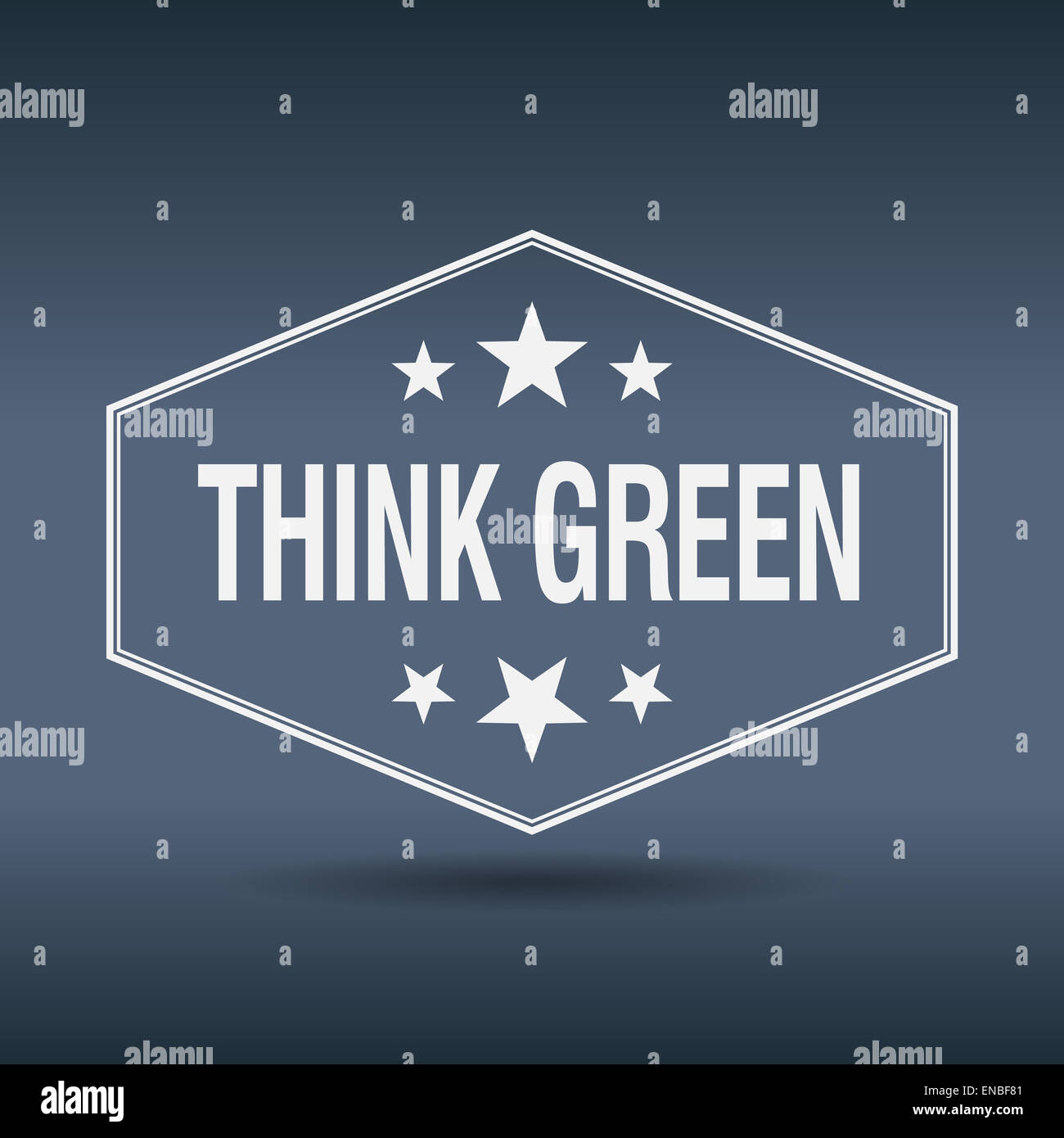 think green hexagonal white vintage retro style label Stock Photo - Alamy