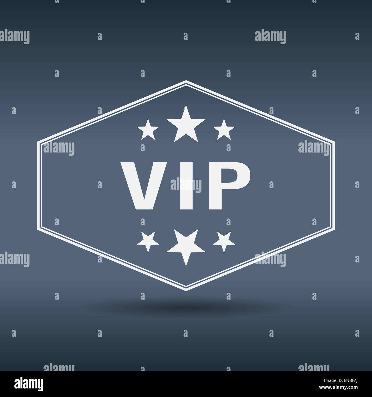 vip hexagonal white vintage retro style label Stock Photo - Alamy