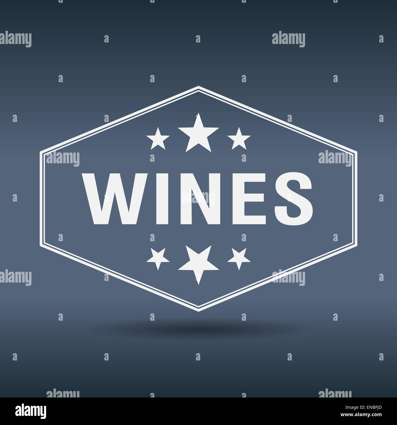 wines hexagonal white vintage retro style label Stock Photo - Alamy