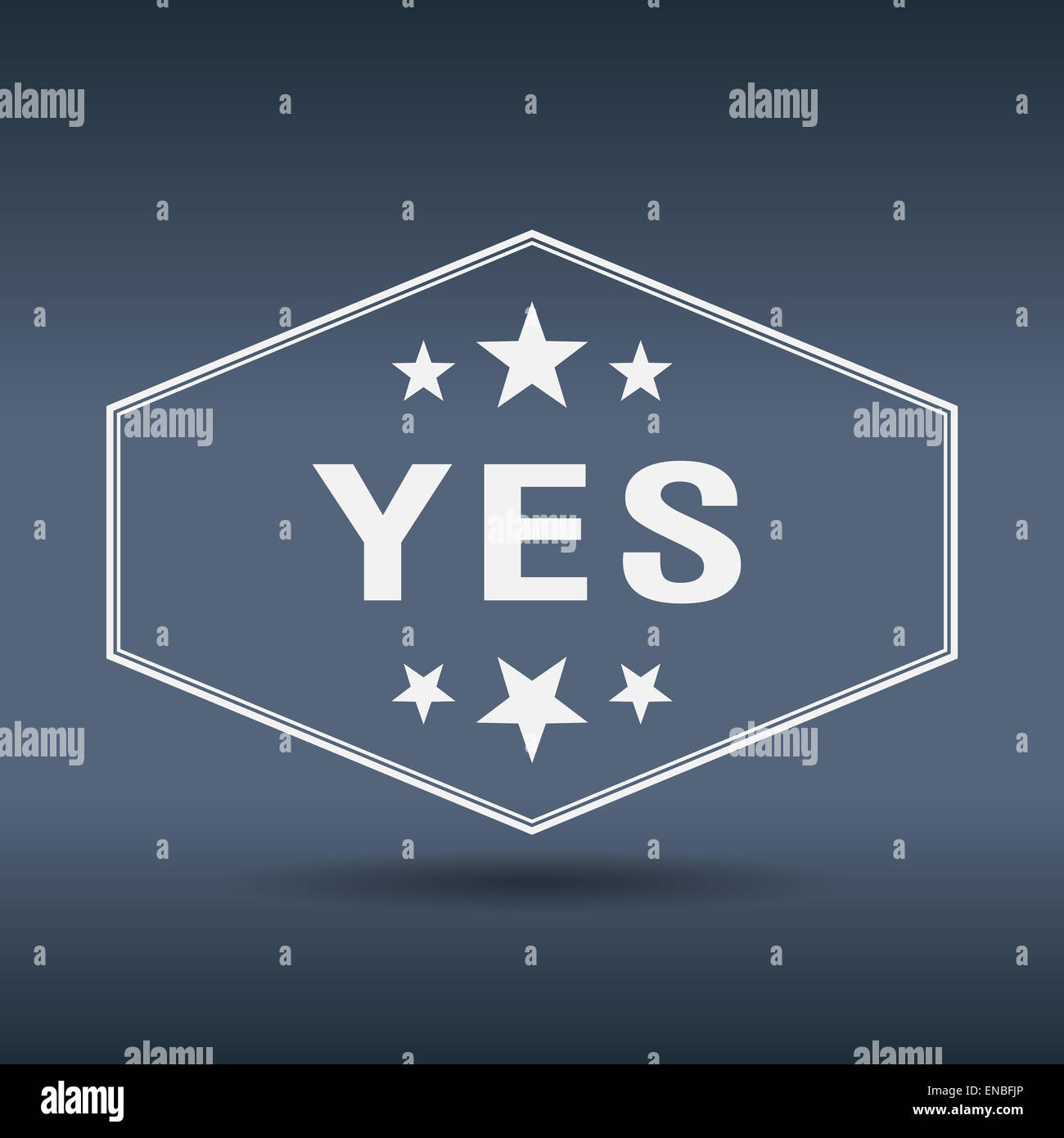 Yes hexagon hi-res stock photography and images - Alamy