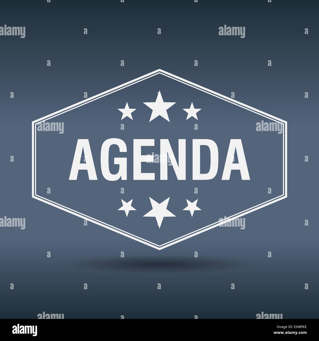 agenda hexagonal white vintage retro style label Stock Photo - Alamy