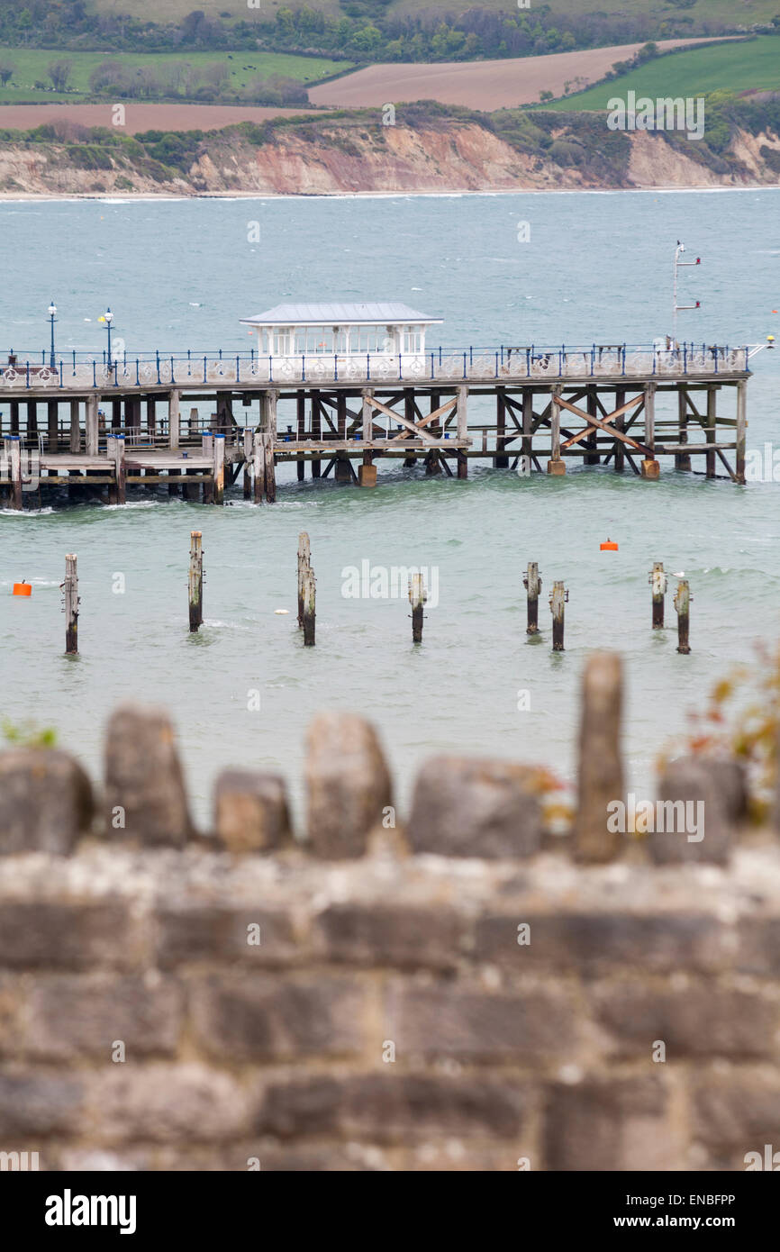 Swanage pier and Dorset coastline in May Stock Photo - Alamy