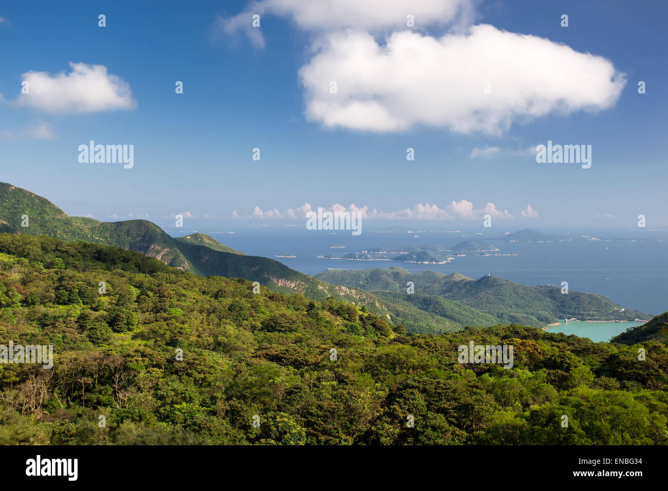 Mountains with ocean panorama view Stock Photo - Alamy