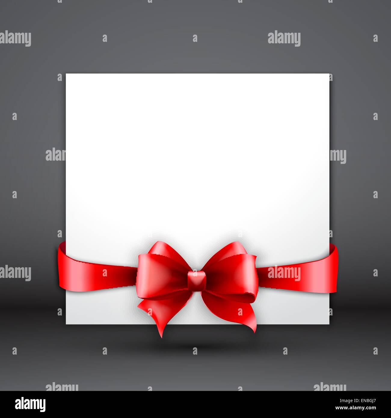 Vector Invitation card with red holiday ribbon and bow Stock Vector ...