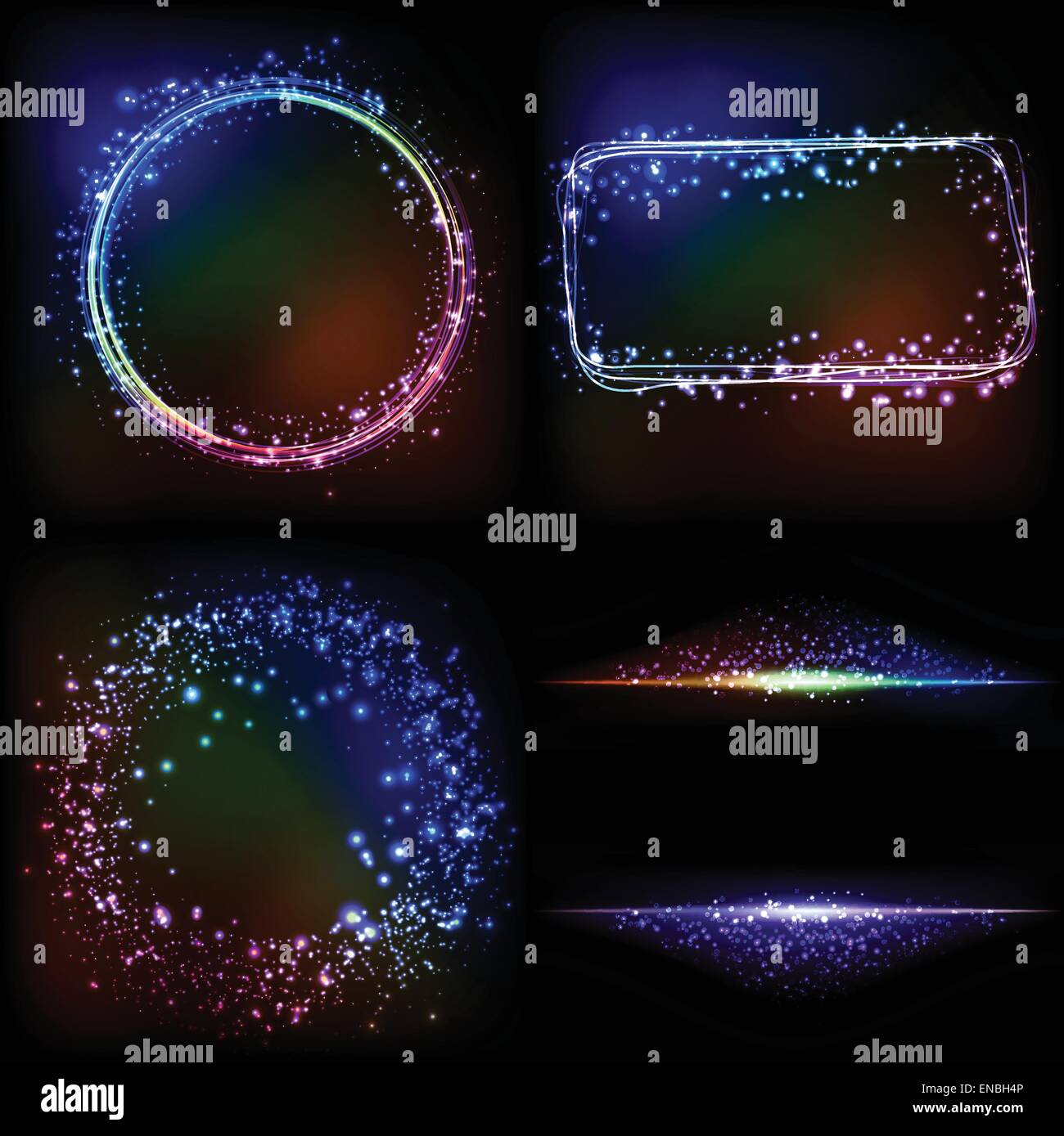 Vector Abstract dark background with color light frames Stock Vector ...