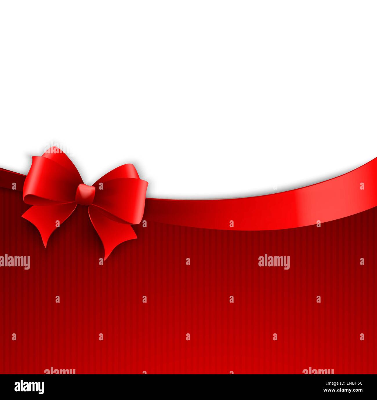 Vector Invitation card with red holiday ribbon and bow Stock Vector ...