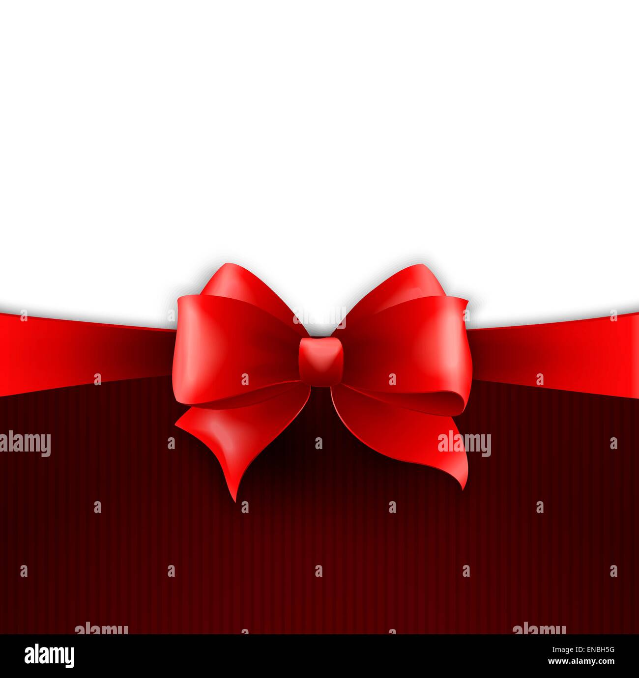 Vector Invitation card with red holiday ribbon and bow Stock Vector ...