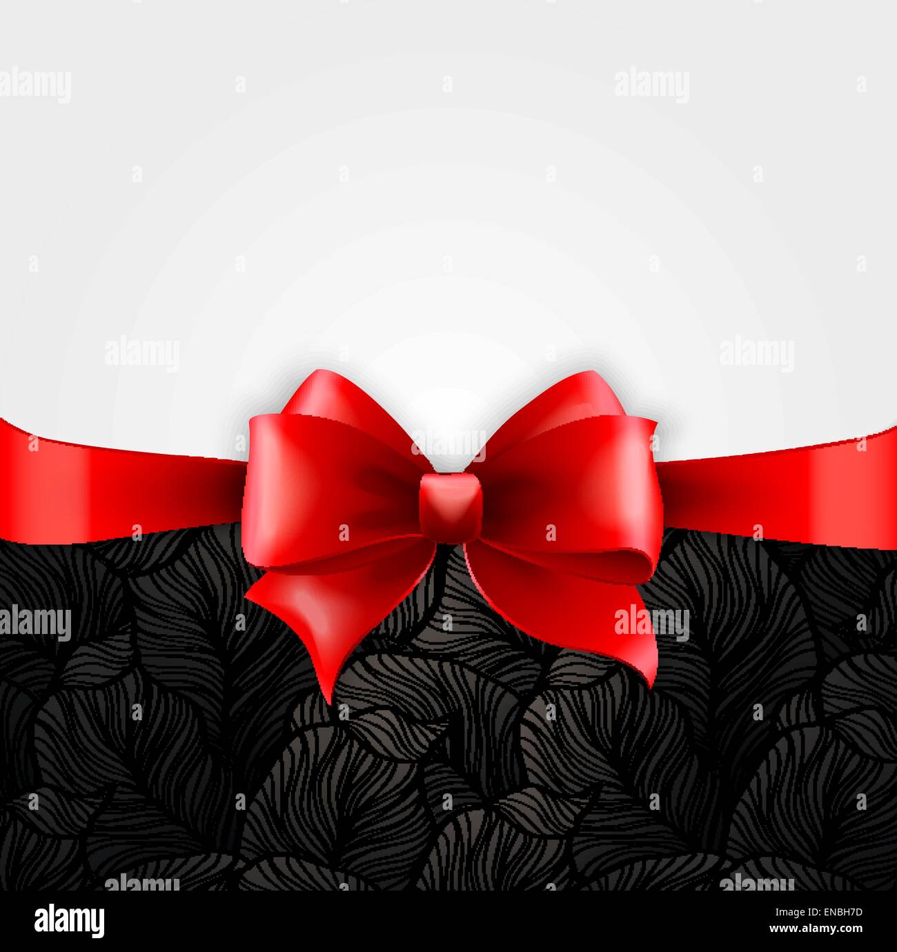 Vector Invitation card with Red holiday ribbon on vintage background ...