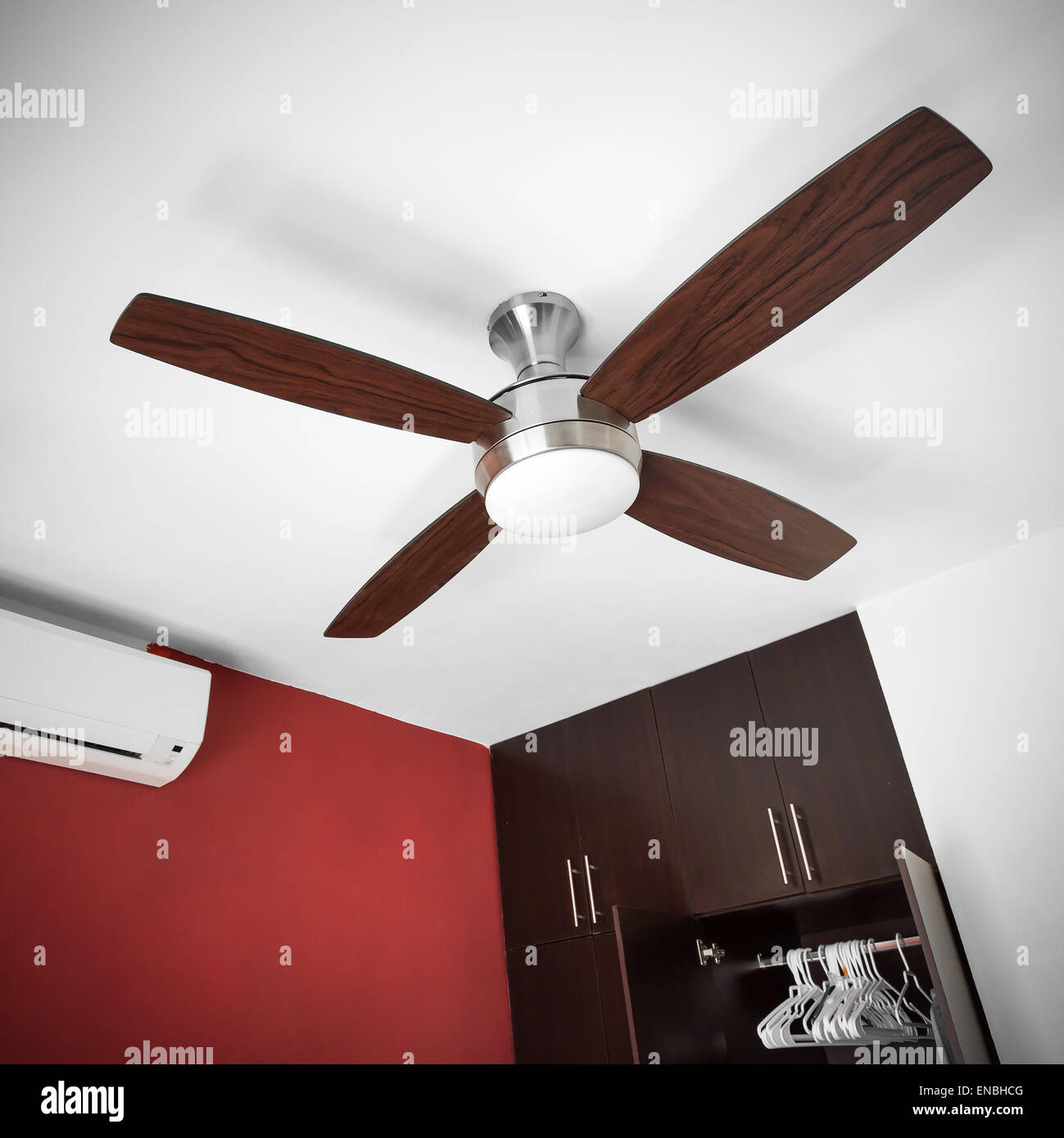 Electric ceiling fan at the room Stock Photo - Alamy