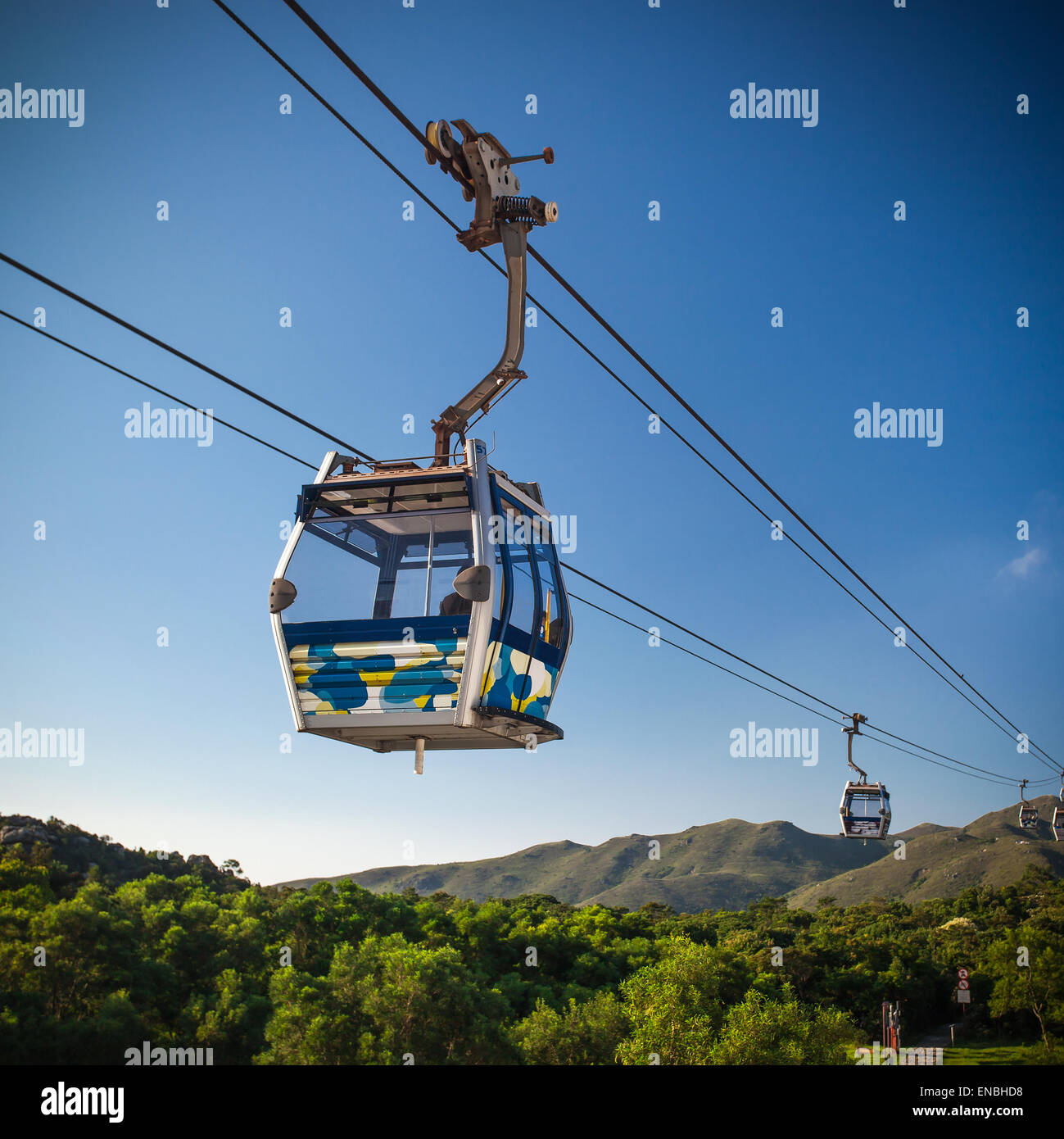Cable Car way to mountains Stock Photo - Alamy