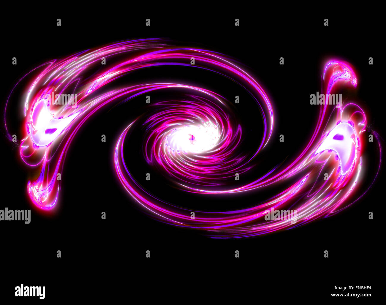 Abstract the mysterious purple flower swirls in dark space. Fractal art ...