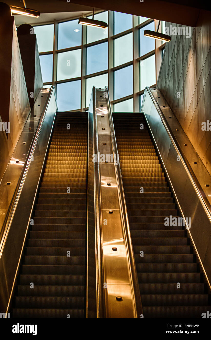 Escalator going up Stock Photo - Alamy