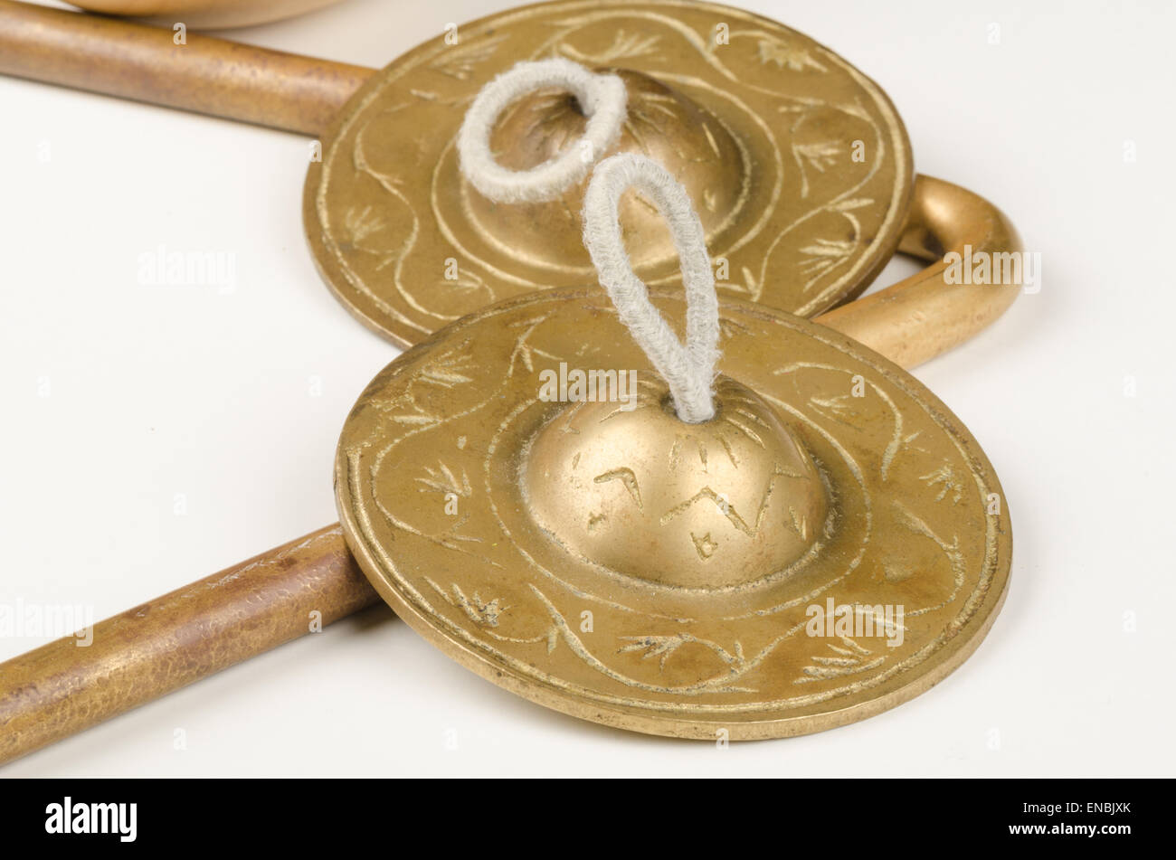 Set of finger cymbals, traditional oriental percussion instruments ...