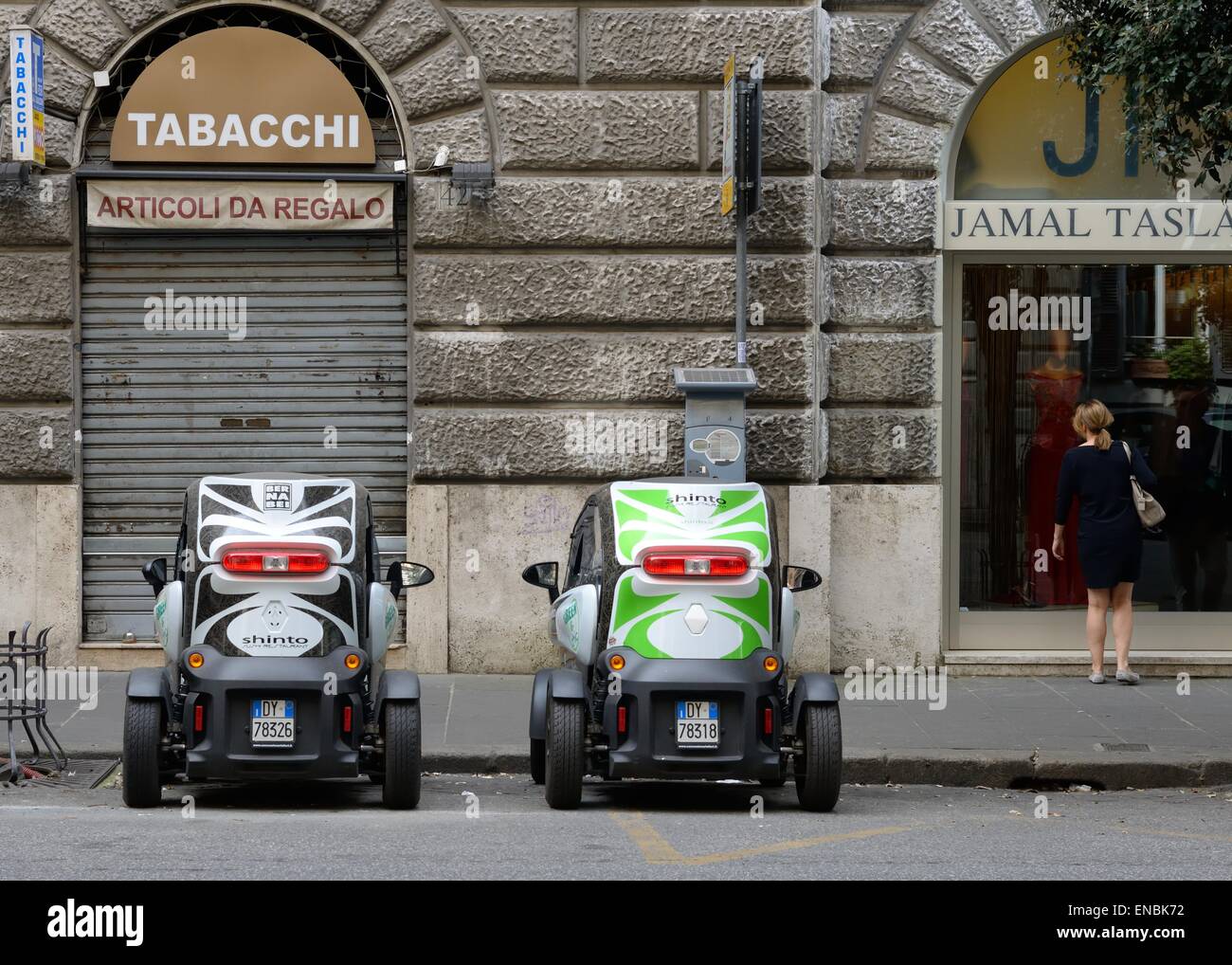 Two Renault Twizy cars parked side by side in Rome, Italy Stock Photo ...