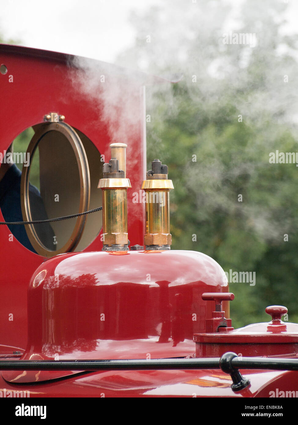 Steam Whistle on top of narrow gauge steam engine Stock Photo - Alamy