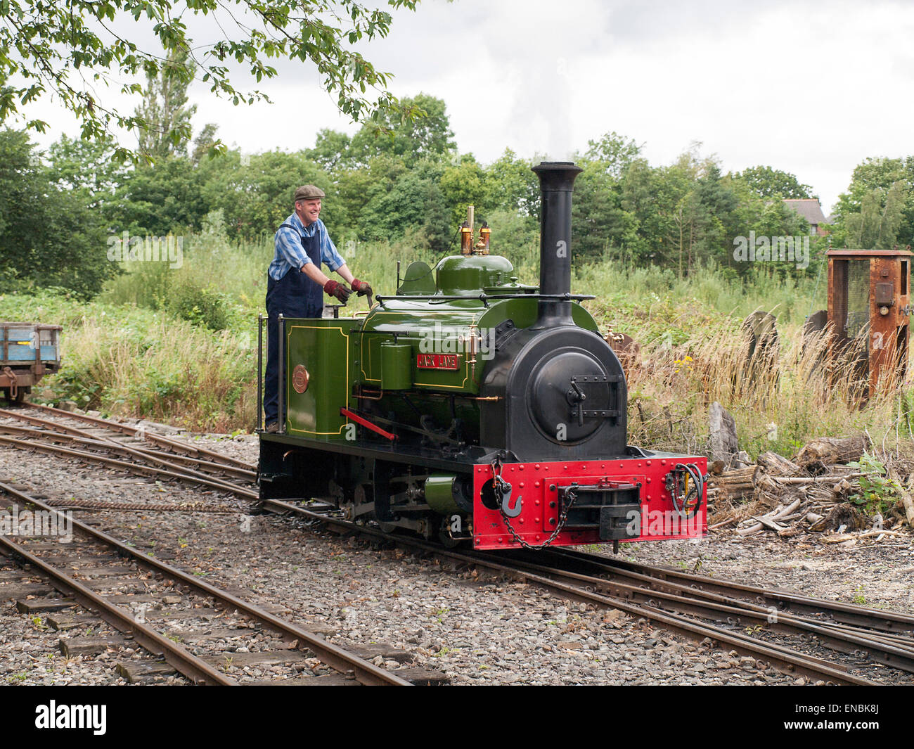 Narrow gauge steam locomotive, Lancashire Stock Photo - Alamy